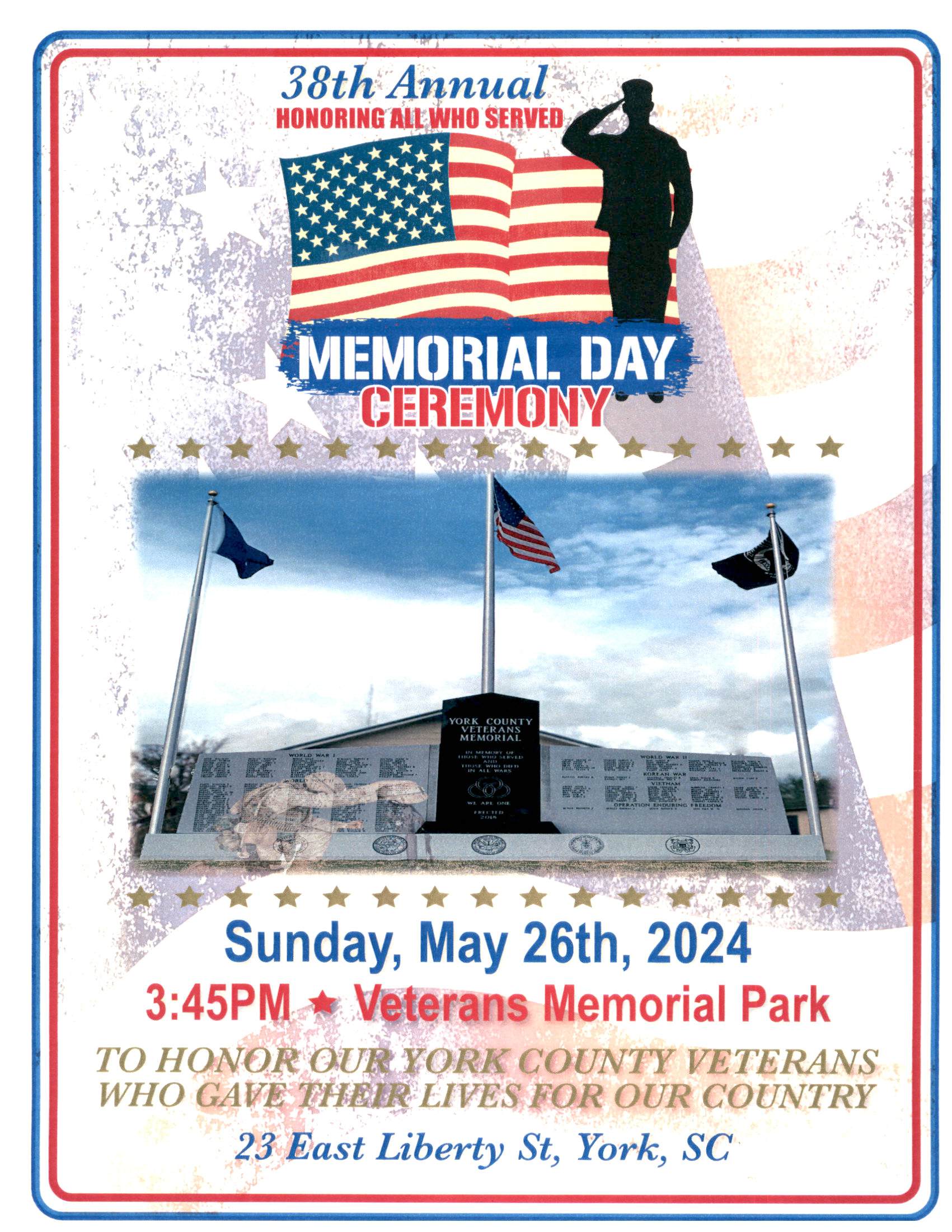 2024 Memorial Day Events | SC Department Of Veterans' Affairs